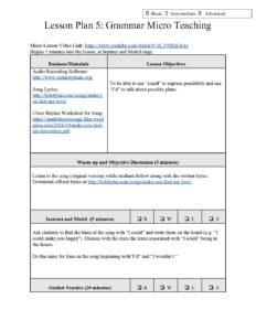 Lesson Plan 5_ Grammar Micro Teaching - Brian's English